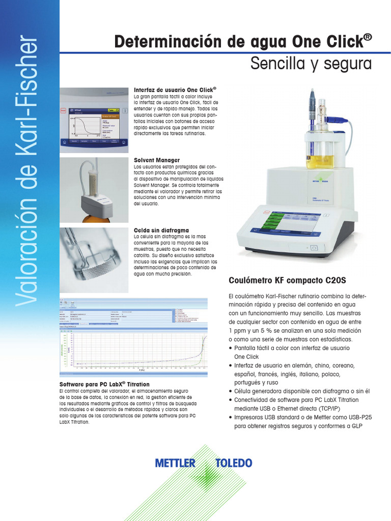 Datasheet C20S KF Titrator (Es) | PDF | Usuario (informática ...