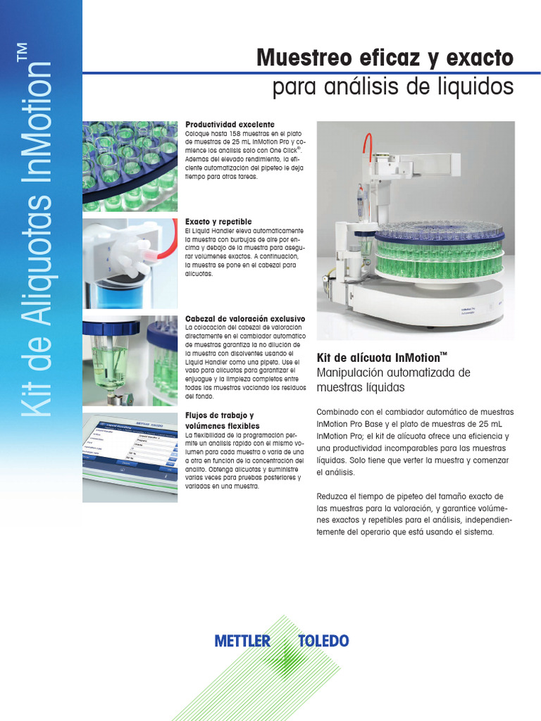 Datasheet InMotion Aliquot Kit (Es) | PDF | Ciencias fisicas | Química