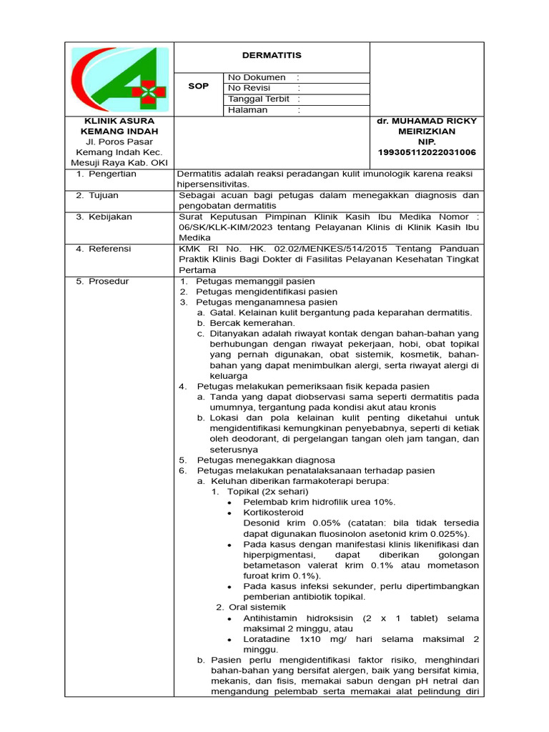 Panduan Penanganan Dermatitis Klinik | PDF | Kesehatan Holistik | Sains ...