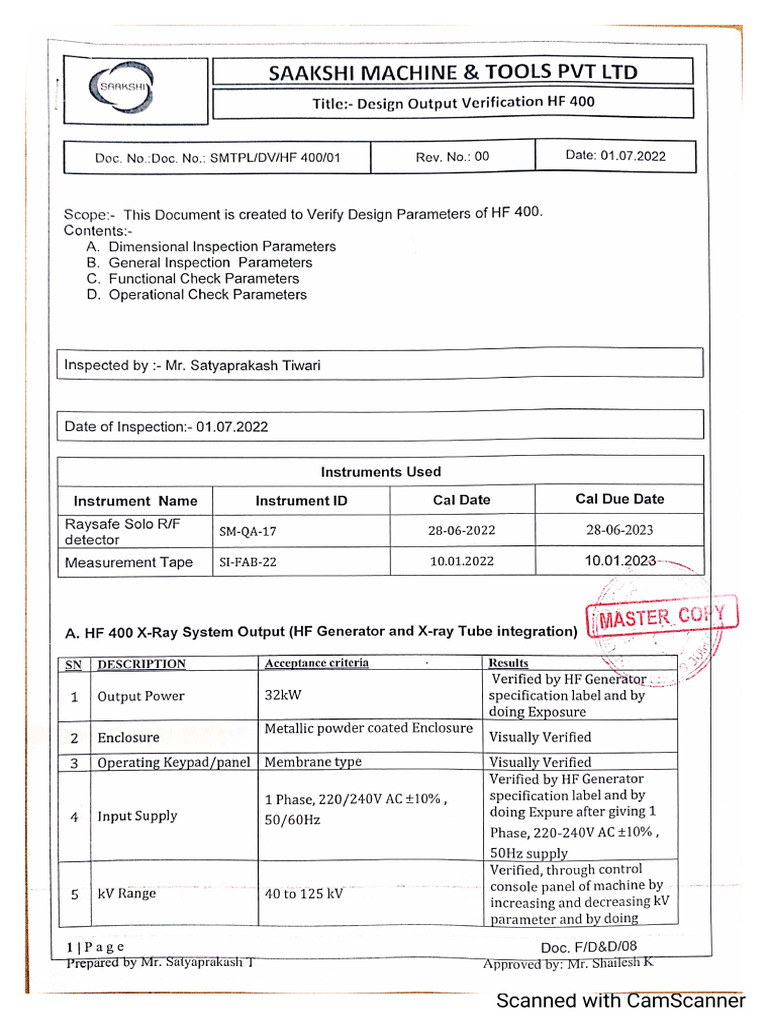 Design Output Verification & Validation | PDF