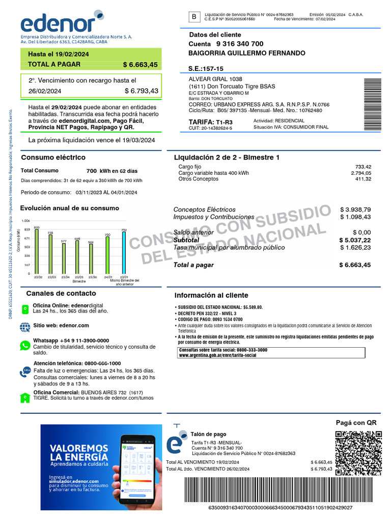 Factura - 2024 02 11 | PDF | Visa Inc. | Tarjeta de crédito