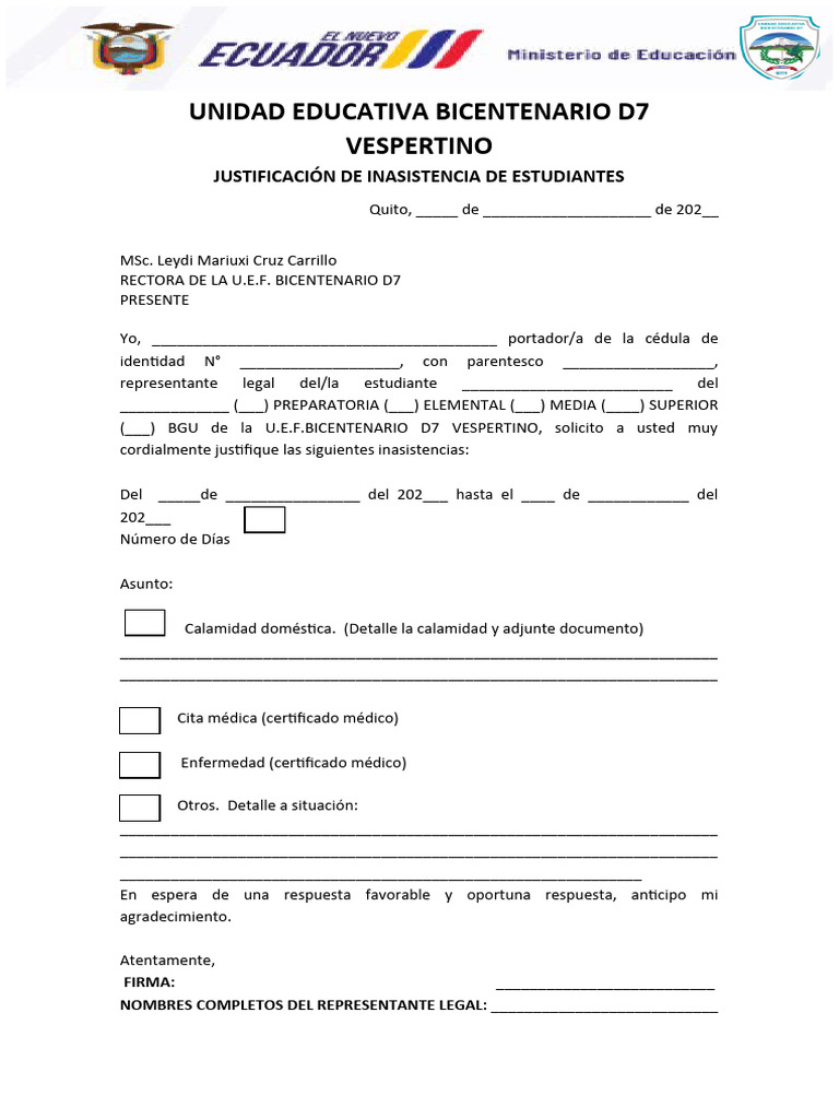 Formato de Justificacion | PDF