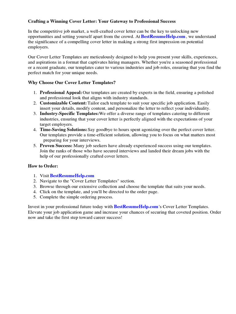 Cover Letter Template Professional | PDF | Résumé