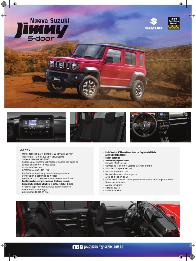 AF SZ - Ficha Tecnica Jimny 5 Puertas - Version SDM Suzuki | PDF