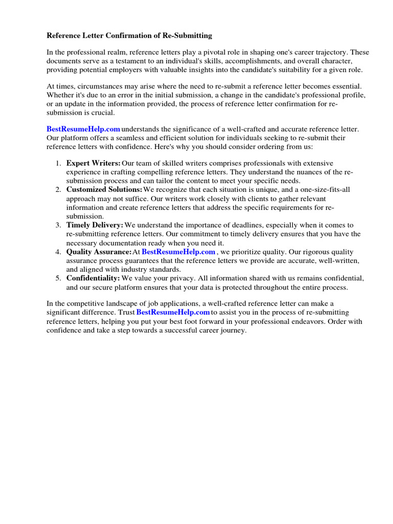 Reference Letter Confirmation of Re Submitting | PDF | Employment | Salary