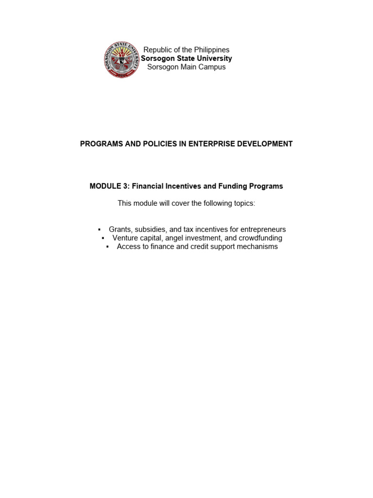 Module 3 Financial Incentives and Funding Programs | PDF | Corporate ...