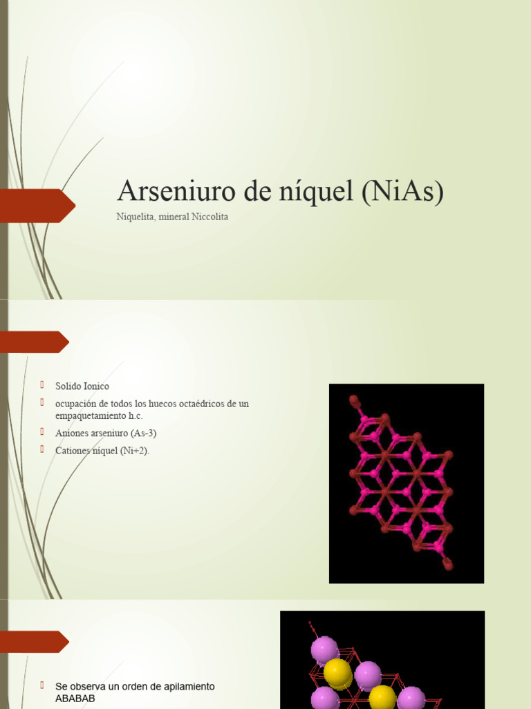 Estructura cristalina del arseniuro de níquel | PDF