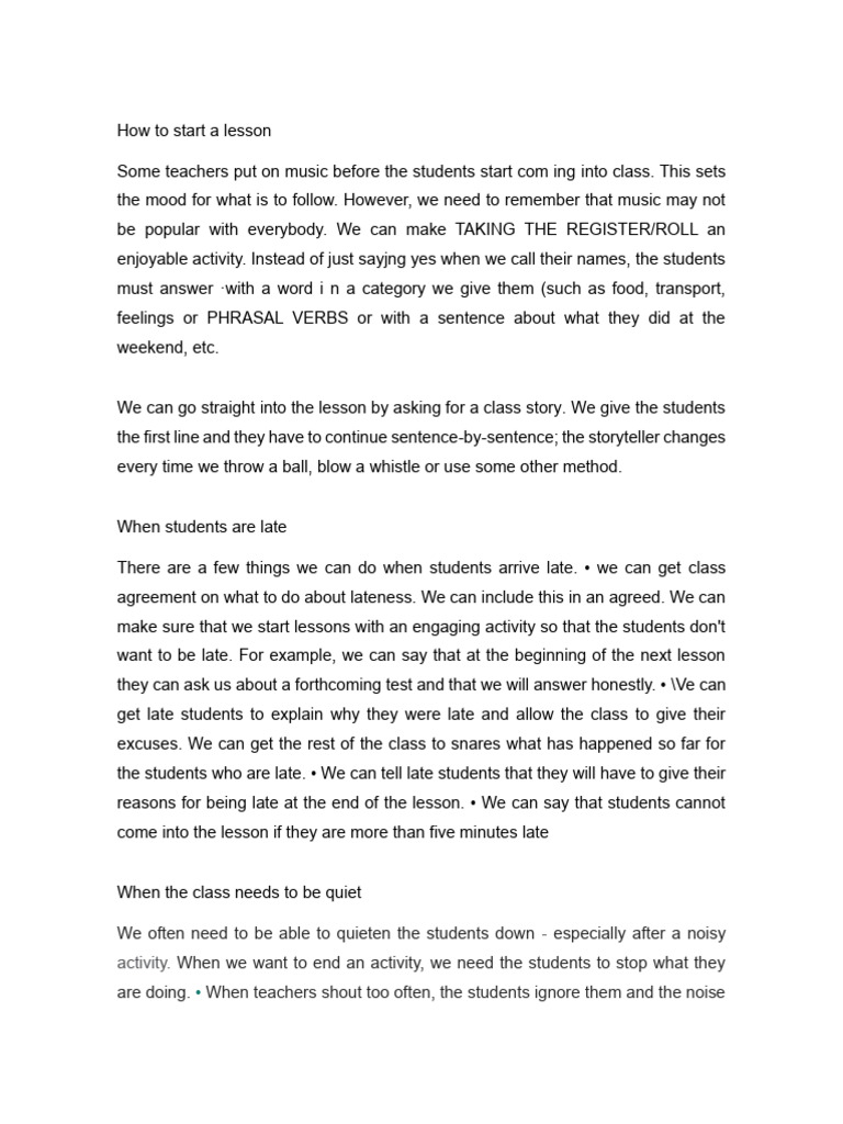 How To Start A Lesson | PDF | Linguistics