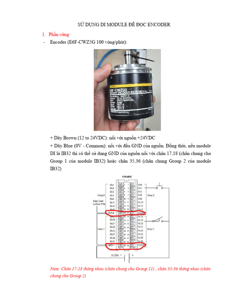 SỬ DỤNG DI MODULE ĐỂ ĐỌC ENCODER | PDF