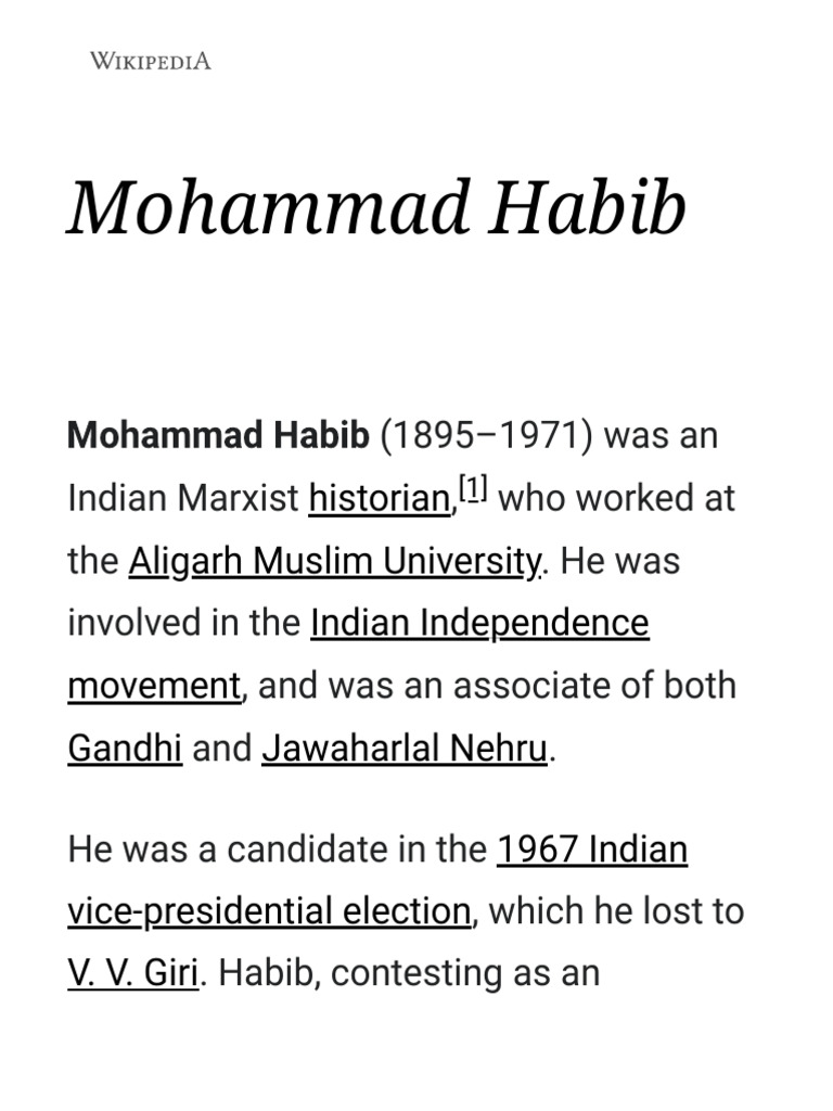 Mohammad Habib | PDF | South Asia