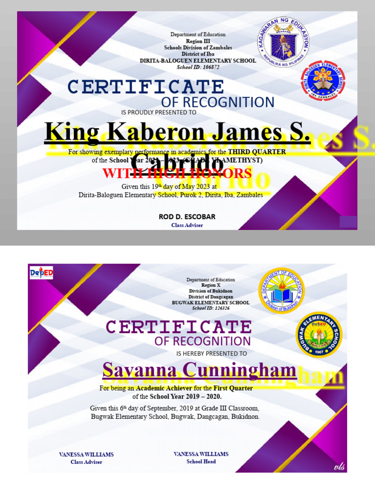 Certificate - 3RD Quarter | PDF