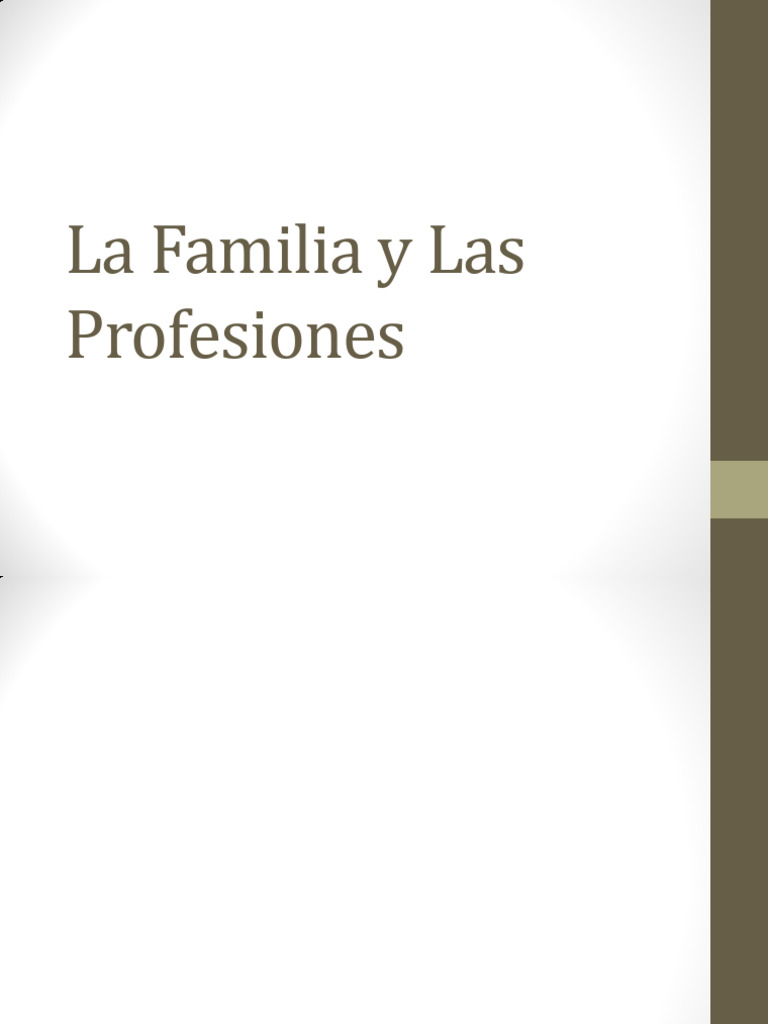 La Familia y Las Profesiones | Download grátis PDF | Parentesco ...
