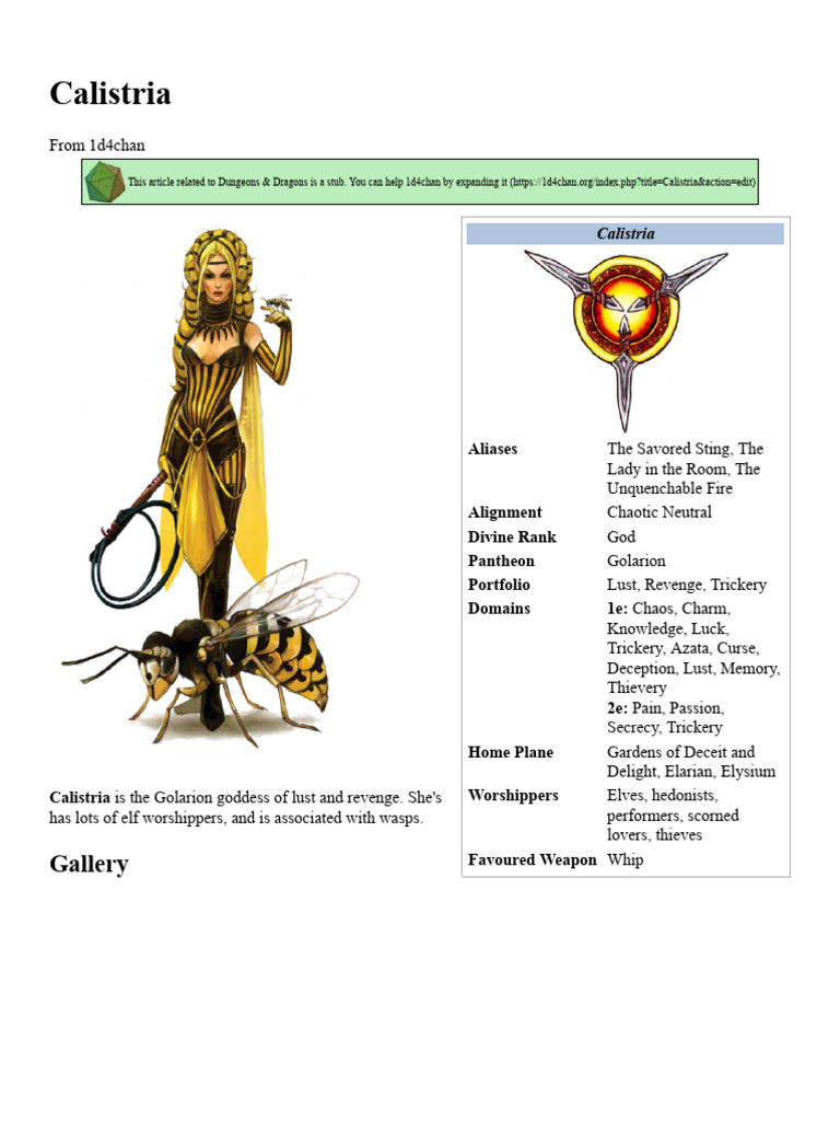 Calistria - 1d4chan | PDF | Deities