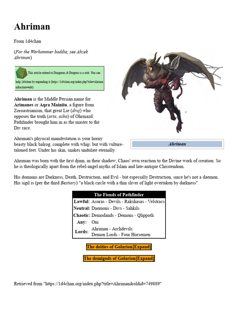 Ahriman - 1d4chan | PDF
