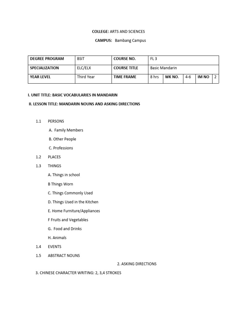 Module 2 First Topic 3 | PDF | Standard Chinese | Vocabulary