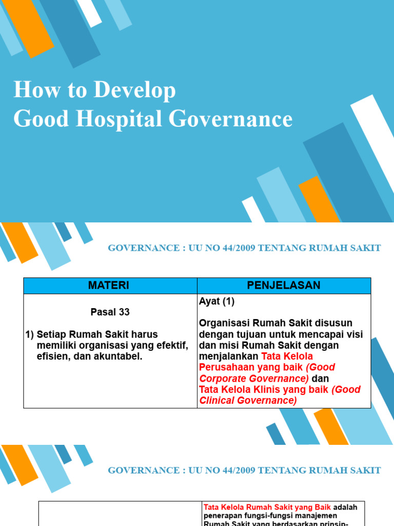 TOPIK IV A - Good Hospital Governance | PDF