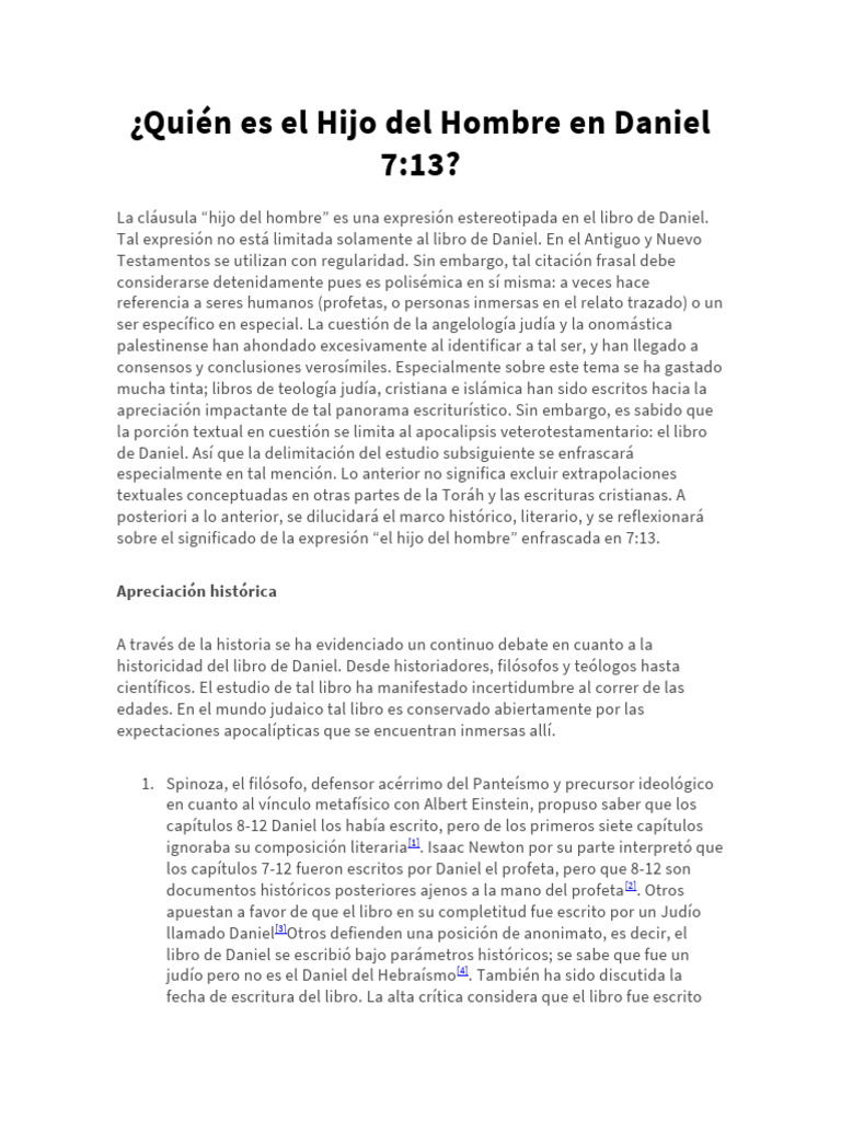 El Hijo del Hombre en Daniel 7:13 | PDF | Daniel (figura bíblica) | Libro de daniel
