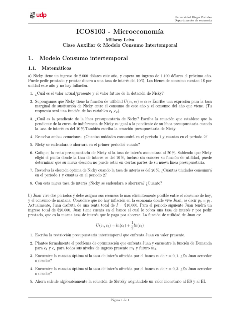 Clase Auxiliar 6 Enunciados | PDF | Tasas de interés | Pendiente