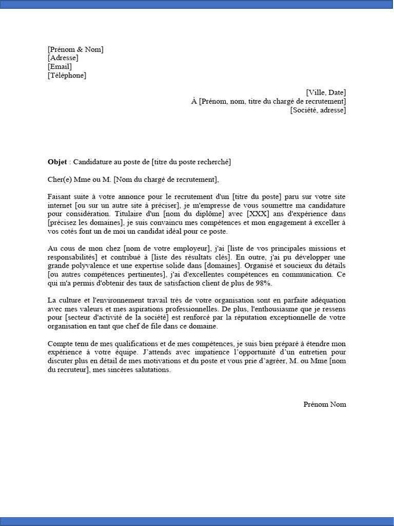 Modele de Demande Demploi Simple | PDF