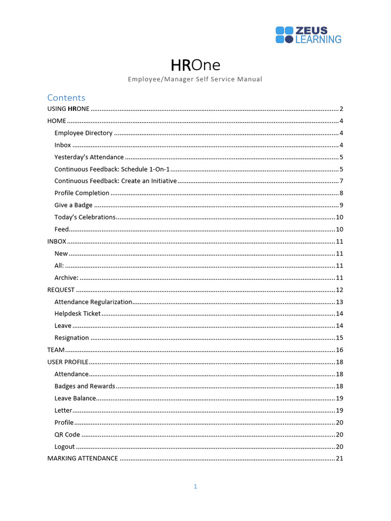 HROne Employee Manual | PDF | Login | Qr Code