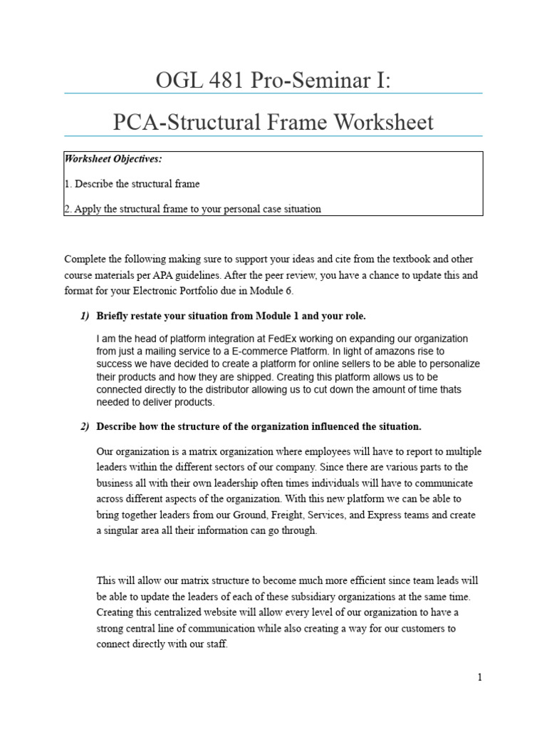 2 Structural Frame Worksheet | PDF | Business