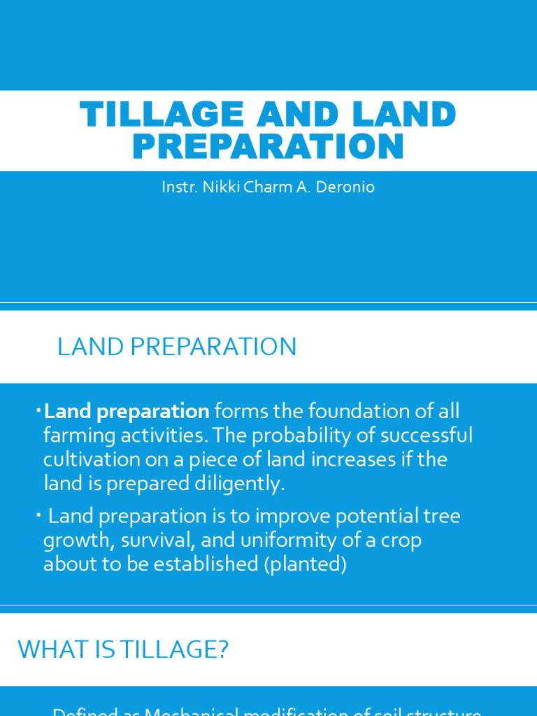 Tillage and Land Preparation Guide | PDF | Tillage | Plough