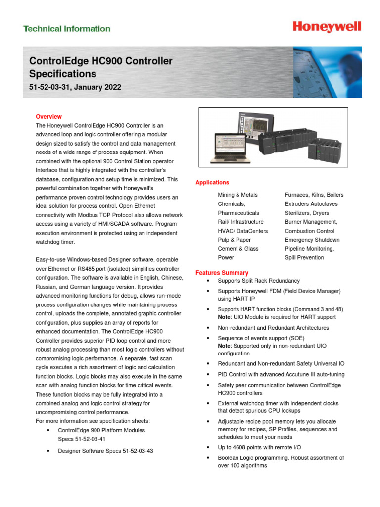 HC900 Controller Specification | PDF | Computer Network | Port ... HC900 Controller Specification | PDF | Computer Network | Port ...