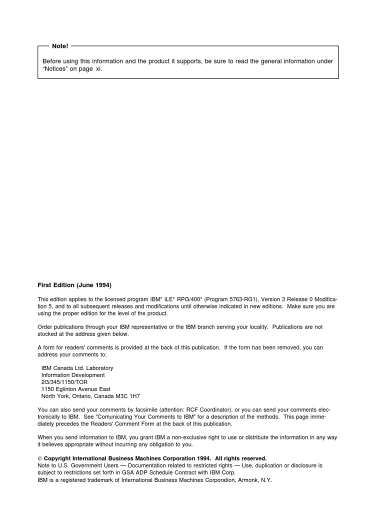 RPG 400 User's Guide | PDF | Ibm Rpg | Ibm System I