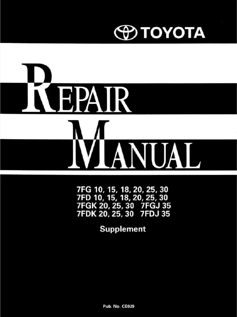 Toyota Forklift Service Manual 7FG/7FD | PDF | Physical Sciences ...
