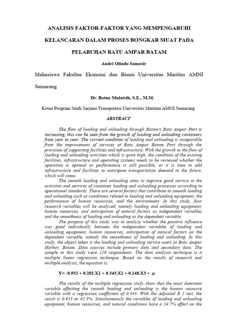 Jurnal Andry Analisis Faktor | Download Free PDF | Estimation Theory | Regression Analysis