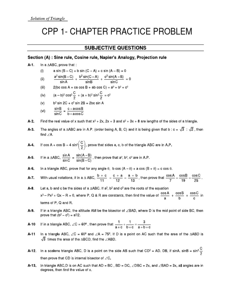 CPP - 2 Solution of Triangle | PDF | Teaching Methods & Materials | Technology & Engineering