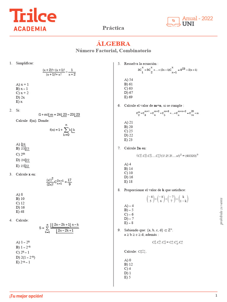 Algebra Practica11 | PDF | Ajedrez | Matemáticas