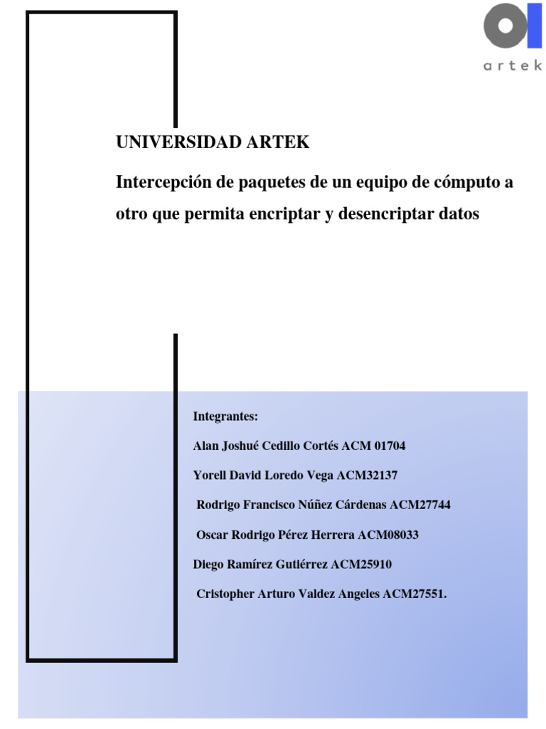 Intercepción de Paquetes de Un Equipo de Computo A Otro Que Permita ... Intercepción de Paquetes de Un Equipo de Computo A Otro Que Permita ...