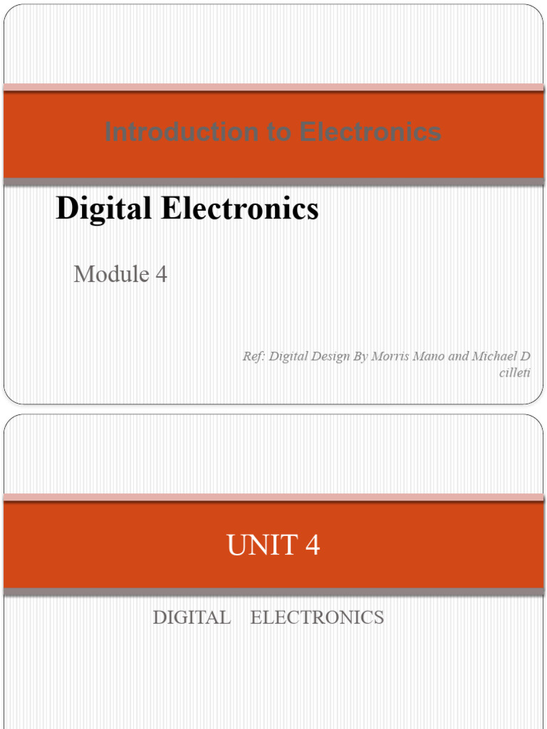 MODULE 4 - Digital Electronics | PDF | Logic Gate | Electronic Circuits