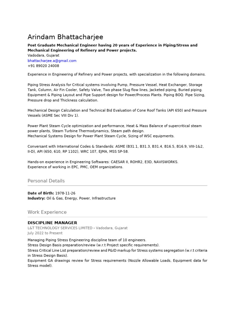 Arindam Bhattacharjee | PDF | Pipe (Fluid Conveyance) | Steam