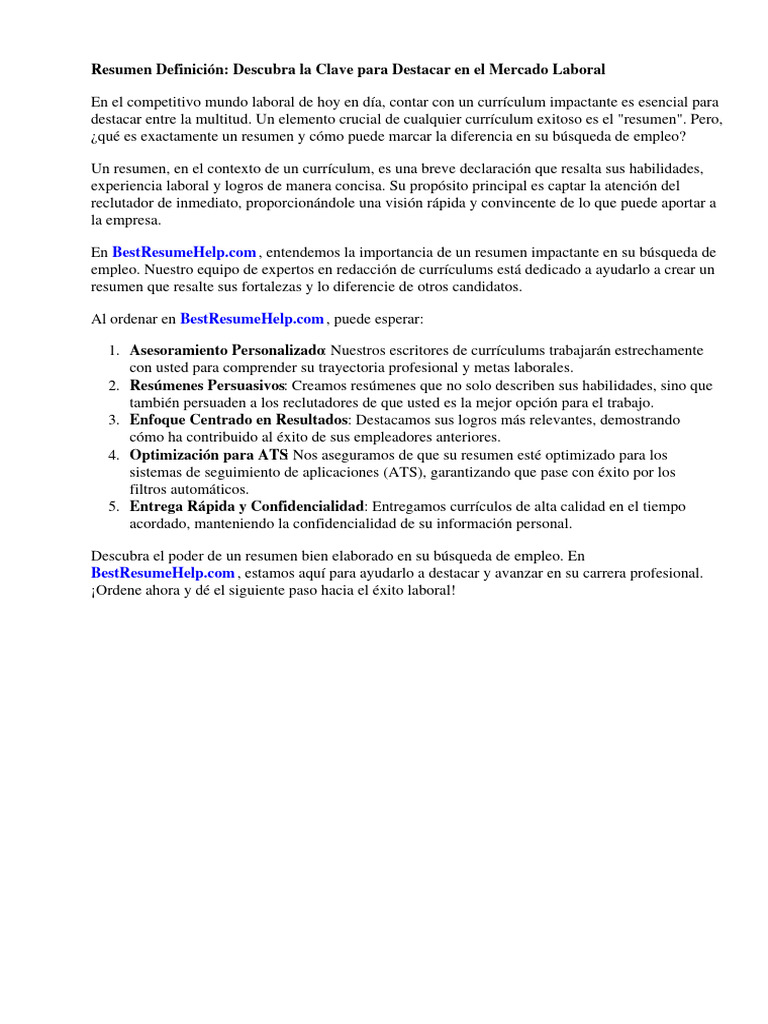 Resumen Definicion | PDF | Plan de estudios | La búsqueda de empleo