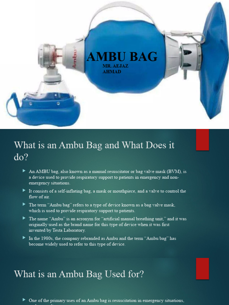 Ambu Bag | PDF | Clinical Medicine | Medical Specialties