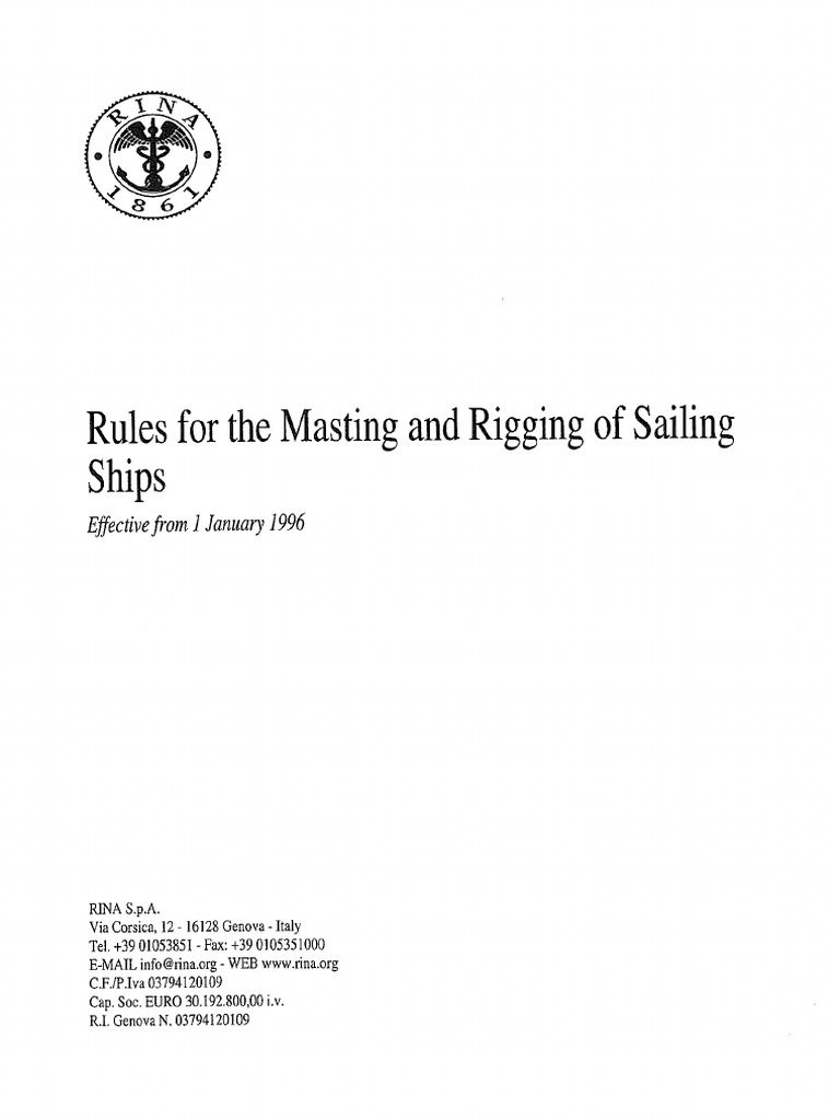 RES18-Rules For The Masting and Rigging of Sailing Ships | PDF