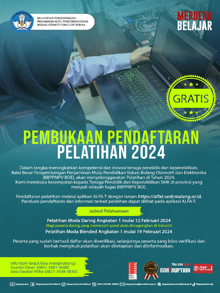 Flyer Pembukaan Pendaftaran Pelatihan BOE 2024-Rev | PDF