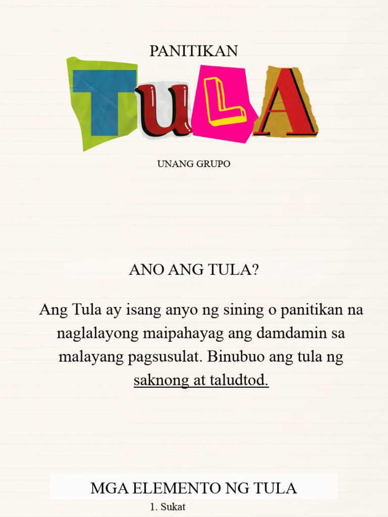 TULA Panitikan G1 | PDF