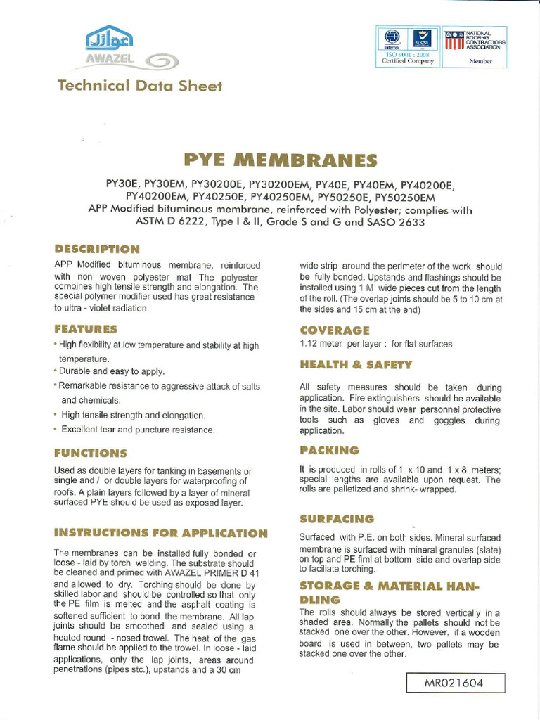Awazel Tech Data Sheet | PDF