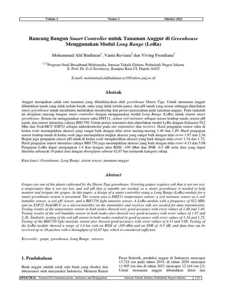 M.alif Budimandkk Rancang Bangun Smart Controller Untuk Tanaman Anggur Di Greenhouse Menggunakan ...