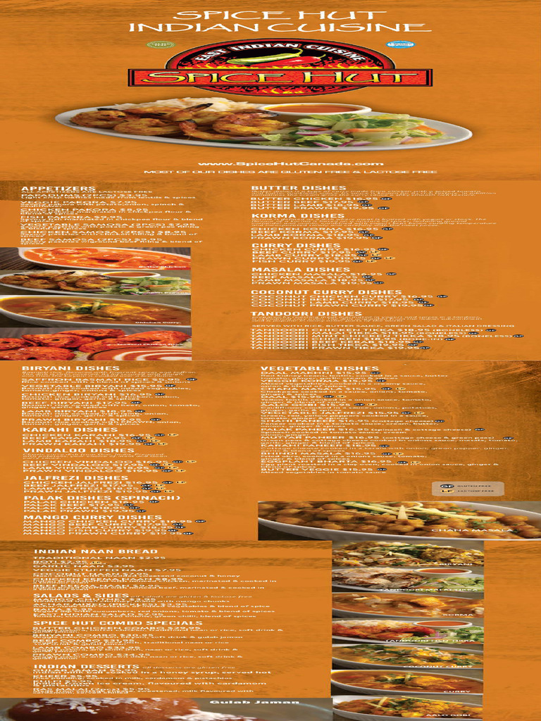 SpiceHut Menu | PDF