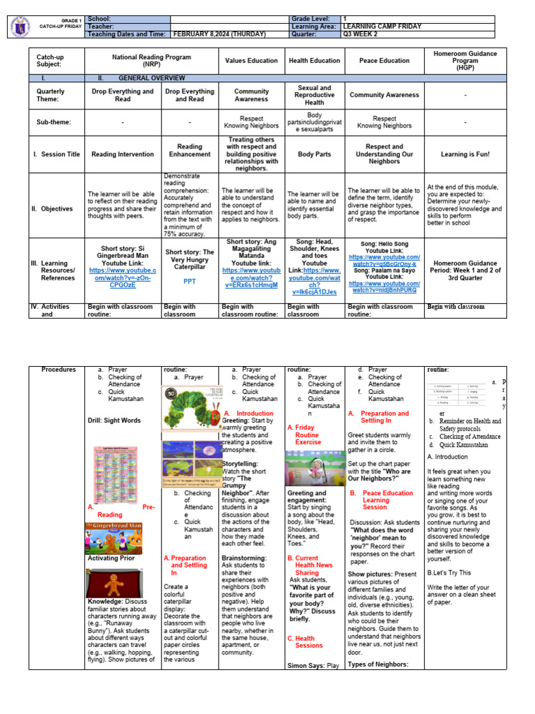 DLL Catch Up Friday Week 2 | PDF | Learning | Knowledge