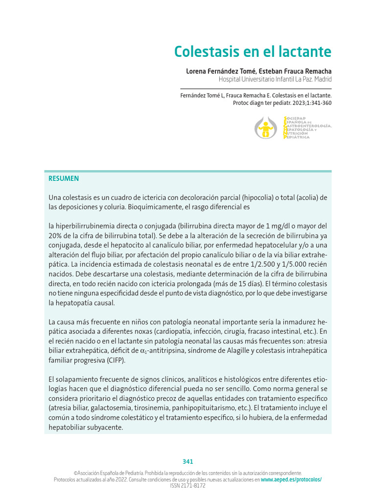 Colestasis Neonatal: Diagnóstico y Causas | PDF | Gastroenterología ...