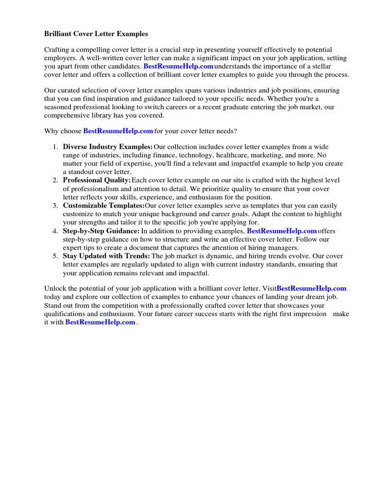 Brilliant Cover Letter Examples | PDF | Résumé | Artificial Intelligence