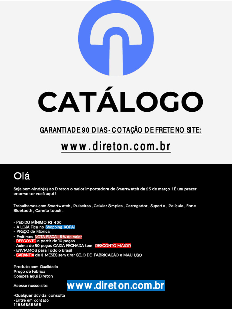 Direton - Catálogo - de - Relógio - 12.02 . | PDF | Celulares | Bens manufaturados