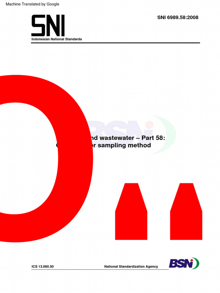 SNI-Groundwater Sampling Method English | PDF | Aquifer | Groundwater
