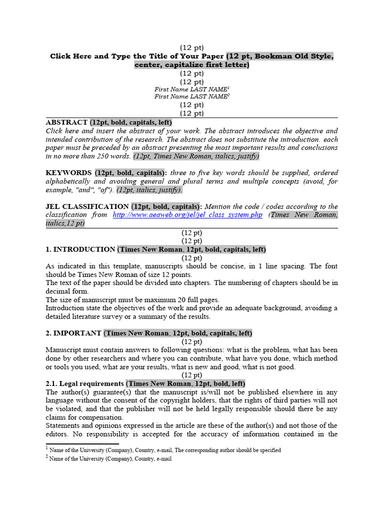 Template Management and Economics Review | PDF | Times New Roman | Page ...