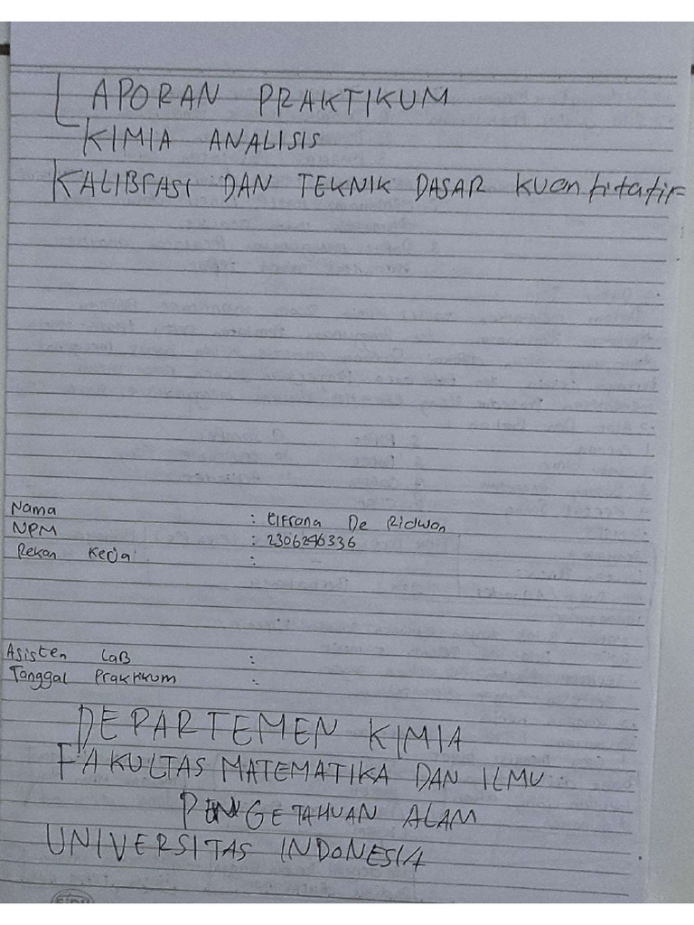 Jurnal Praktikum Kalibrasi Alat Dan Teknik Analisis | PDF